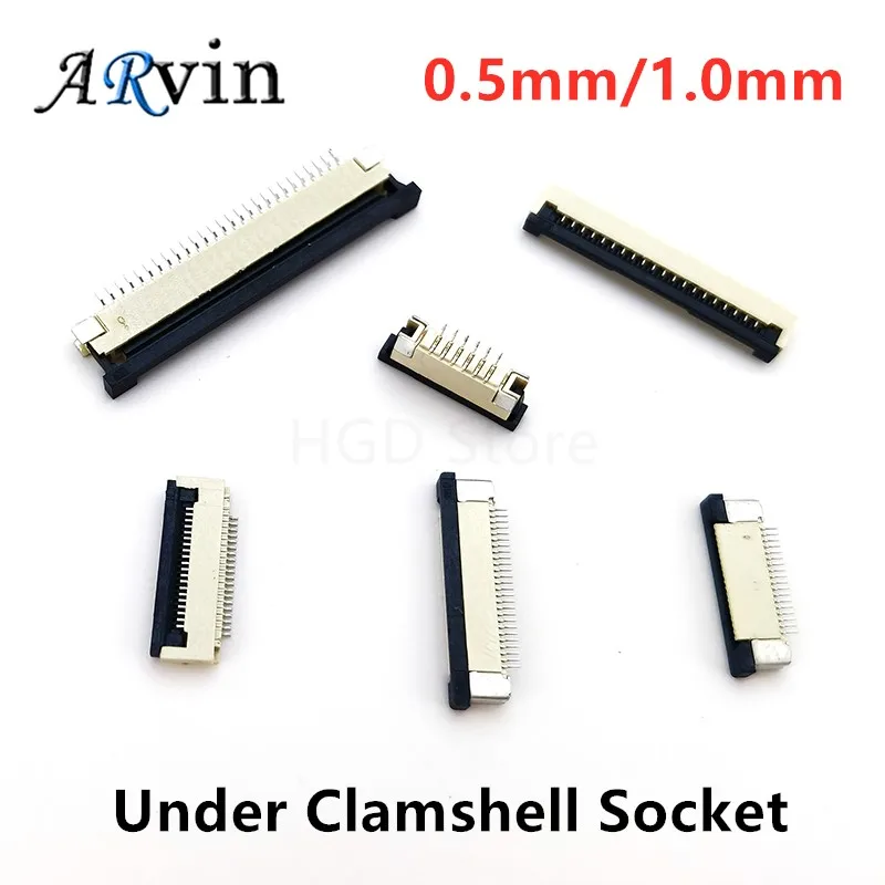 10pcs-0-5mm-1mm-Pitch-Under-Clamshell-Socket-FPC-FFC-Flat-Cable ...