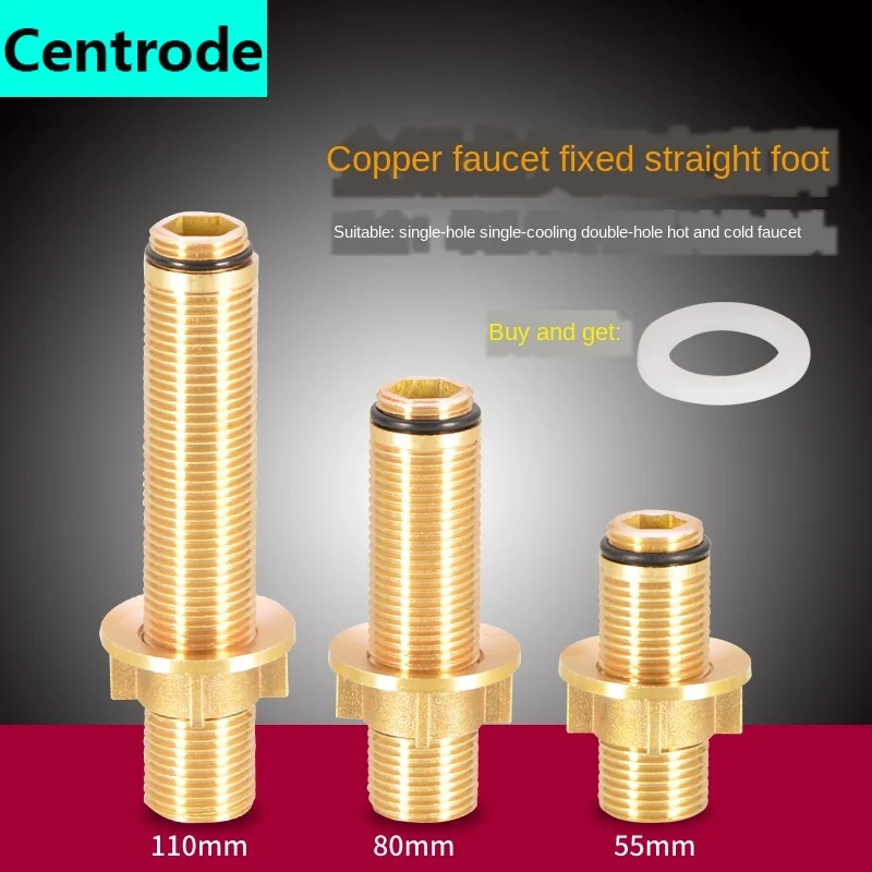 Faucet-Lengthened-All-Copper-Fixing-Parts-Double-Hole-Basin-Cold-and ...