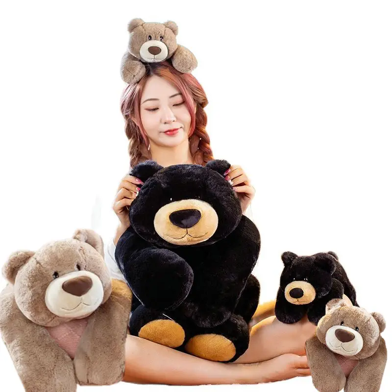 30-50-70cm-Soft-Plush-Black-Bear-Lifelike-Brown-Bear-Plush-toy-Bear-Hug ...