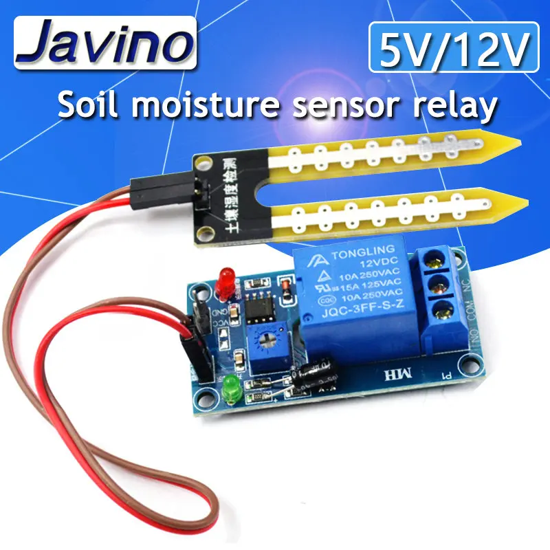 5V/12V Soil hygrometer detection sensor intelligent trolley relay ...