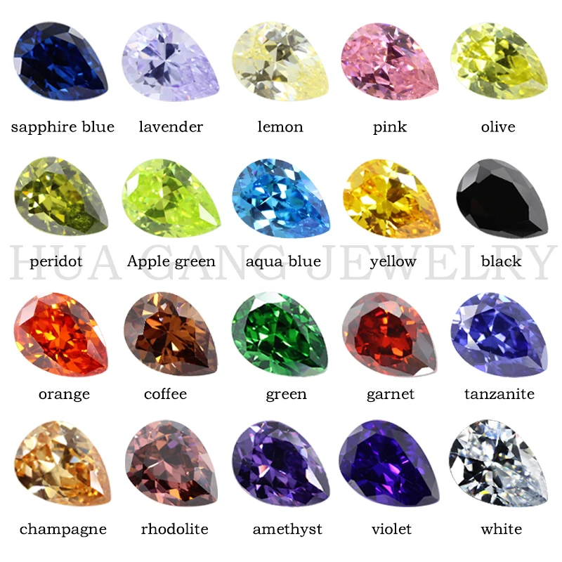 Cubic Zirconia Stone Multicolor Pear Shape Brilliant Cut Loose Cz ...