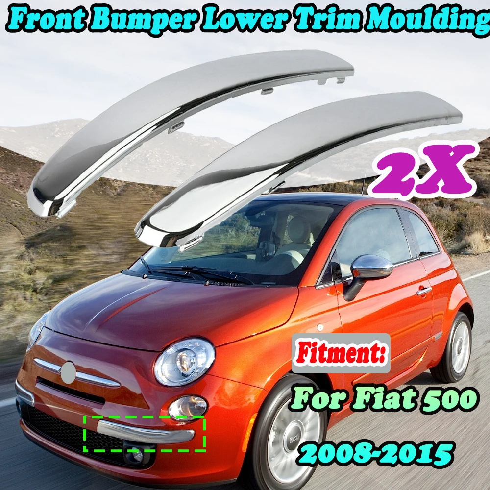 Car-Front-Bumper-Lower-Trim-Moulding-For-Fiat-500-2007-2015-735455056 ...