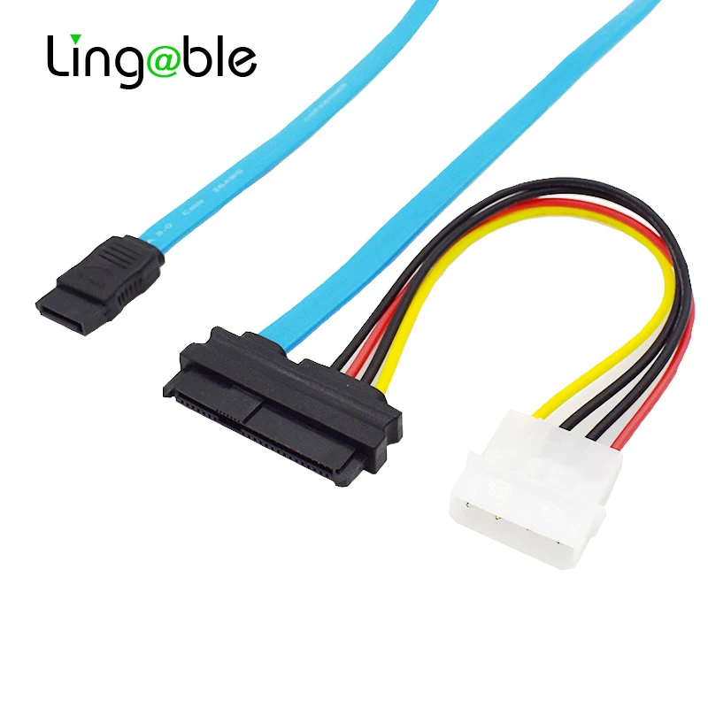 Lingable Cable SAS to SATA SFF-8482 Mini SAS 29Pin SCSI to SATA 7Pin ...