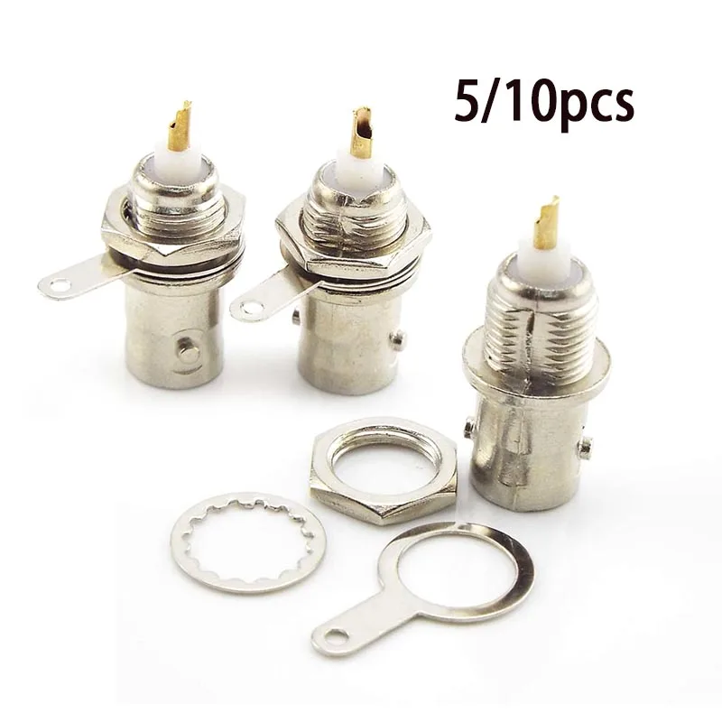 BNC Female Socket Solder Connector Chassis Panel Mount Coaxial Cable ...
