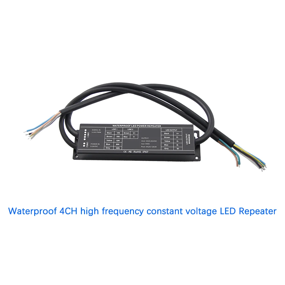 5A-x-4CH-Waterproof-high-frequency-constant-voltage-LED-Repeater-DC-5V ...