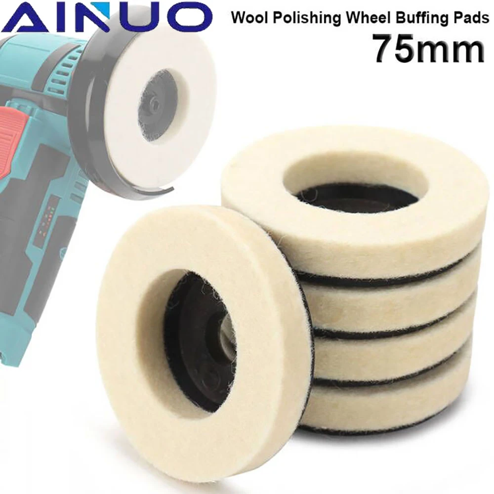 50/75mm Wool Polishing Wheel Buffing Pads Grinding Disc Angle Grinder ...