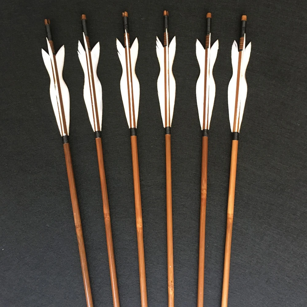 6-12-24pcs-28-34-Archery-Handmade-Bamboo-Arrows-5-Inches-Turkey ...