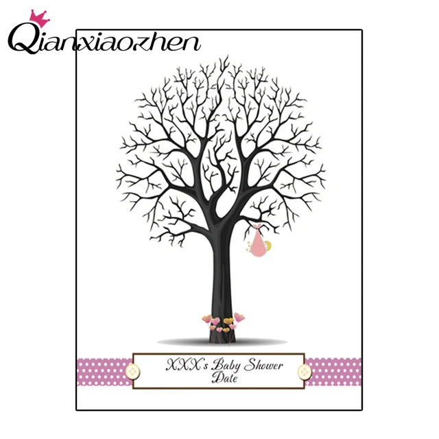 Fingerprint Tree Template Baby Shower