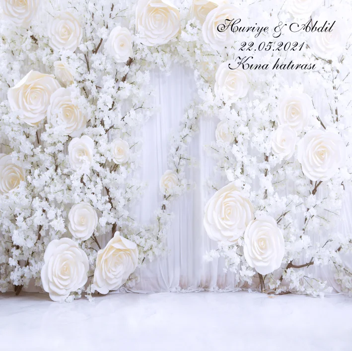 Customized-White-roses-wedding-backgrounds-photography-vinyl-2021-photo ...