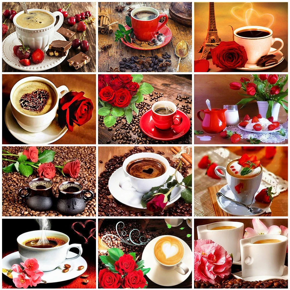 Evershine Diamond Painting Coffee Cup Full Square Cross Stitch Kits ...