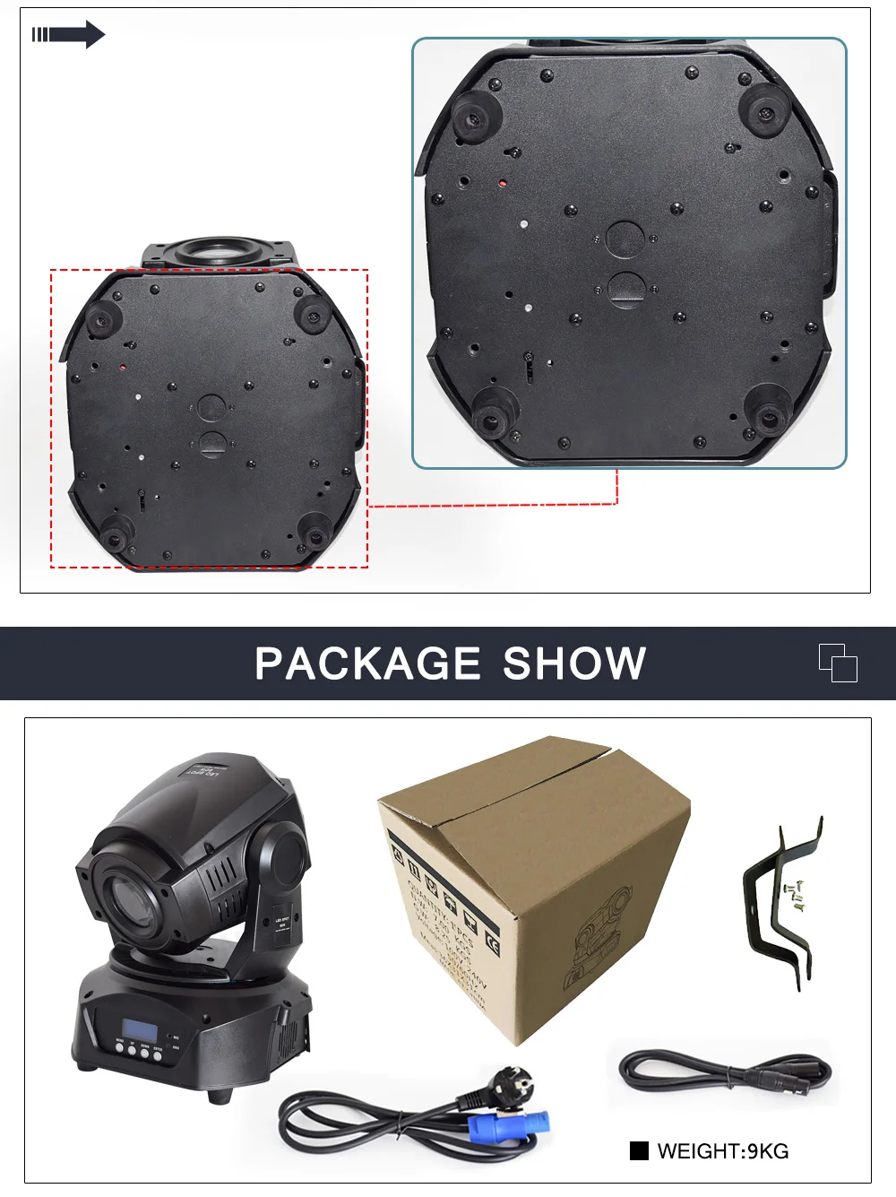 Lyre LED 90W Moving Head Stage Lighting Hi-Quality Spot Light With 3/6 ...