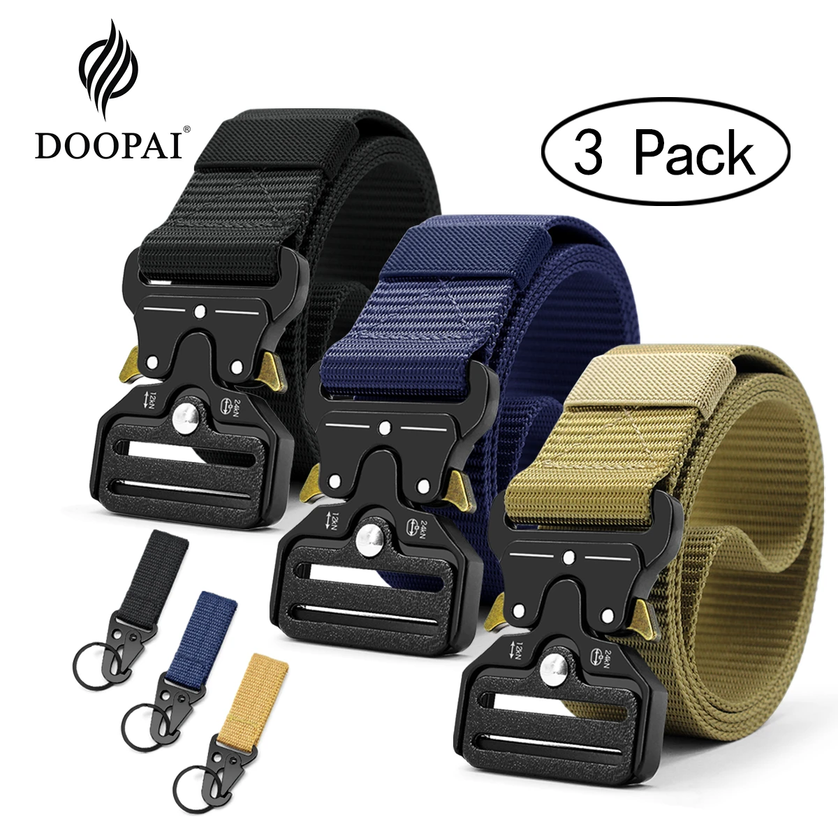 DOOPAI Tactical Army Men's Belt Military Nylon Outdoor Police Heavy ...