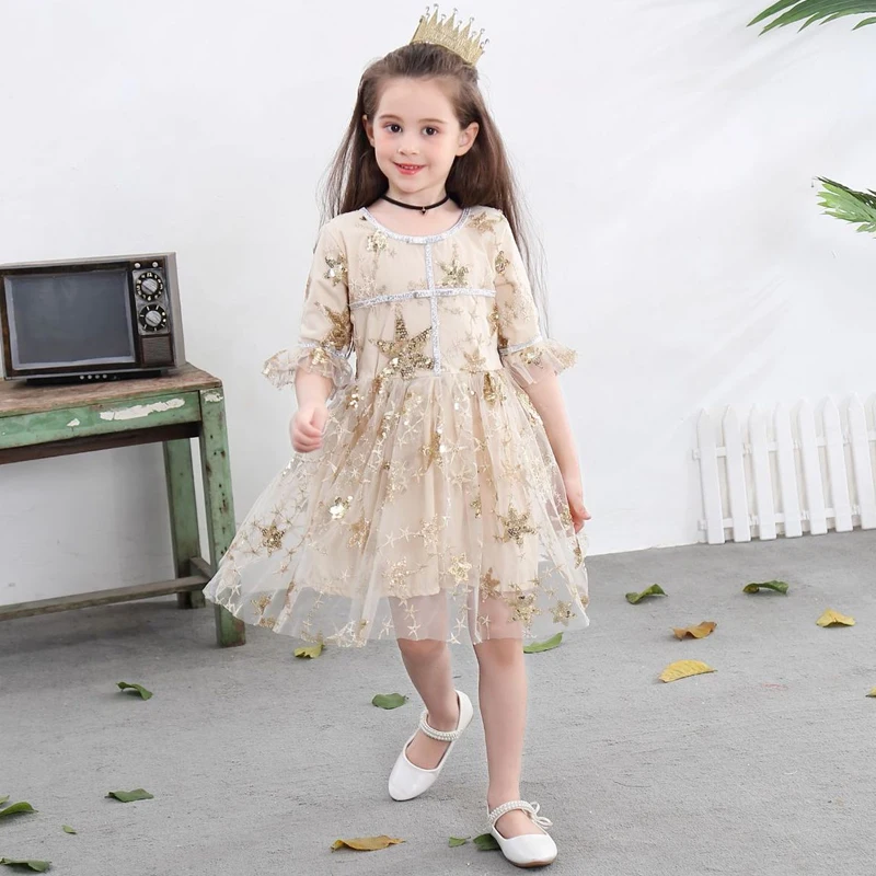 Girls Dresses New Baby Grils Embroidery Print Princess Dresses Girls ...