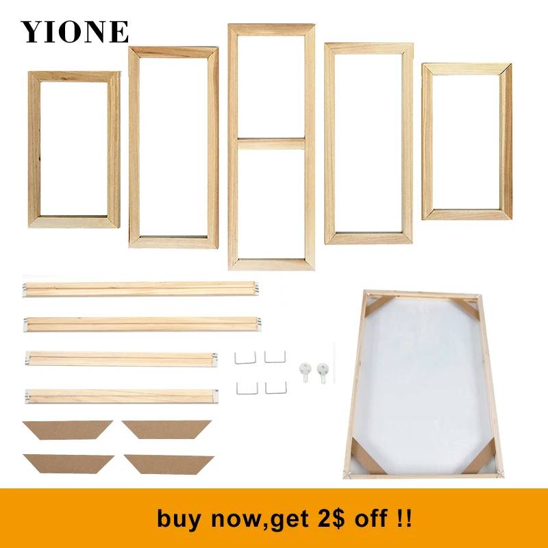 5 Panel Picture Frame Custom Diy Large Size Canvas Frame Set Wood Photo ...