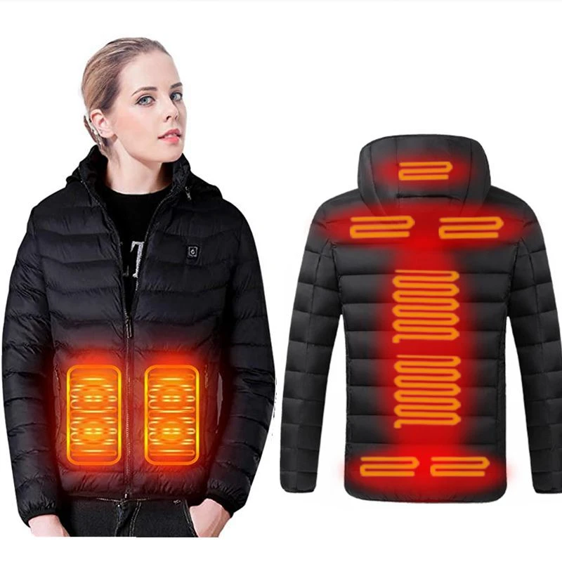 Winter Women 9 Area Heating Jackets Female Winter Warm Usb Heating ...