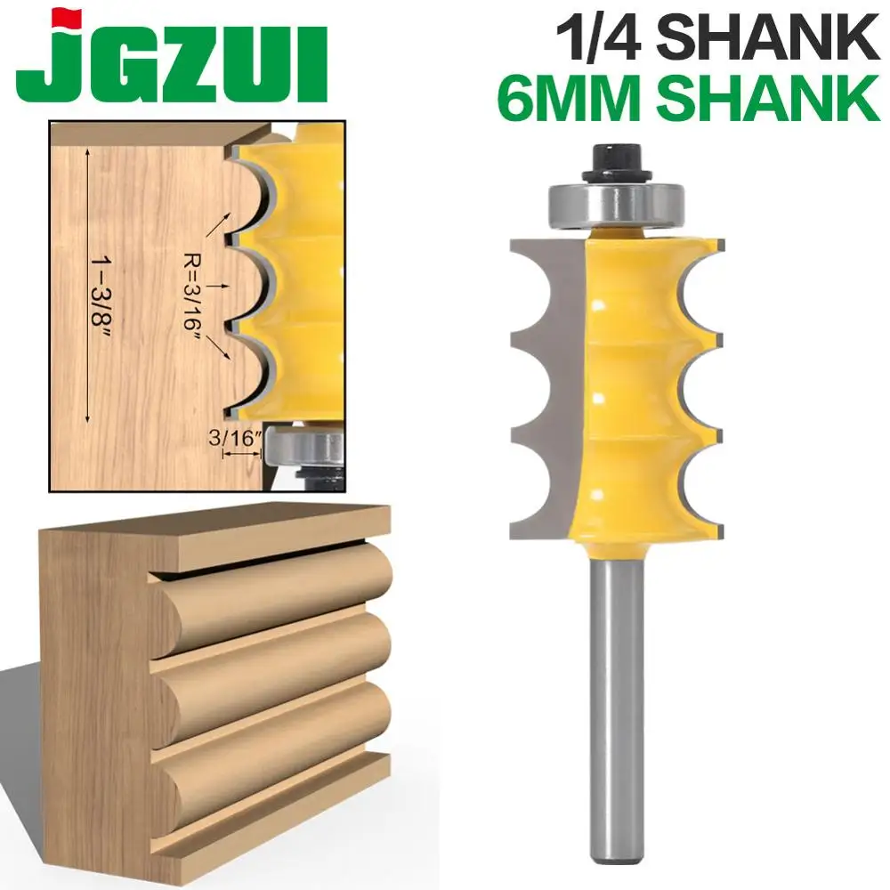1pc 1/4"shank 6mm shank High Quality Triple Bead Column Molding Router ...