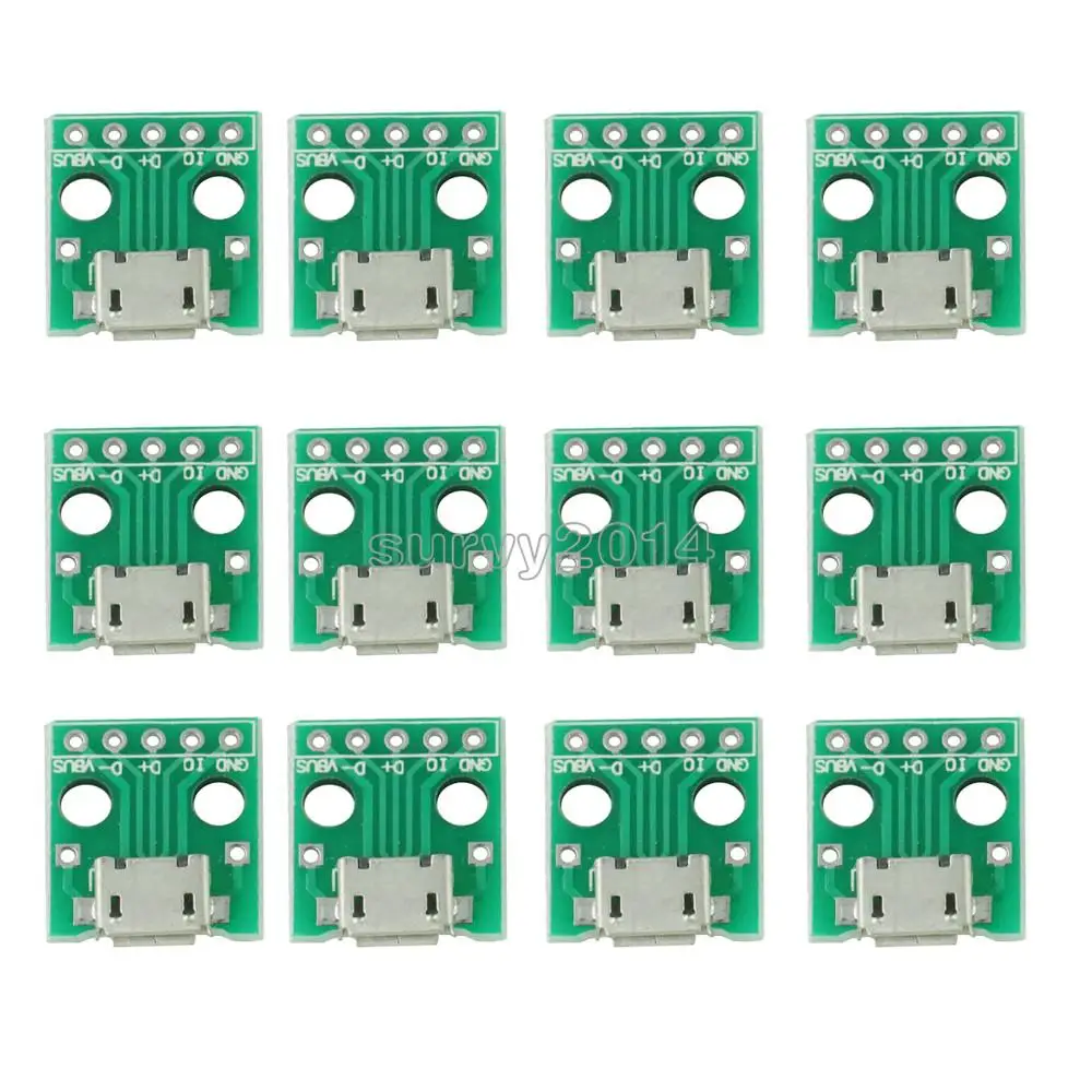 Adaptador MICRO USB A DIP de 10 piezas, conector hembra de 5 pines, convertidor de pcb tipo B ...
