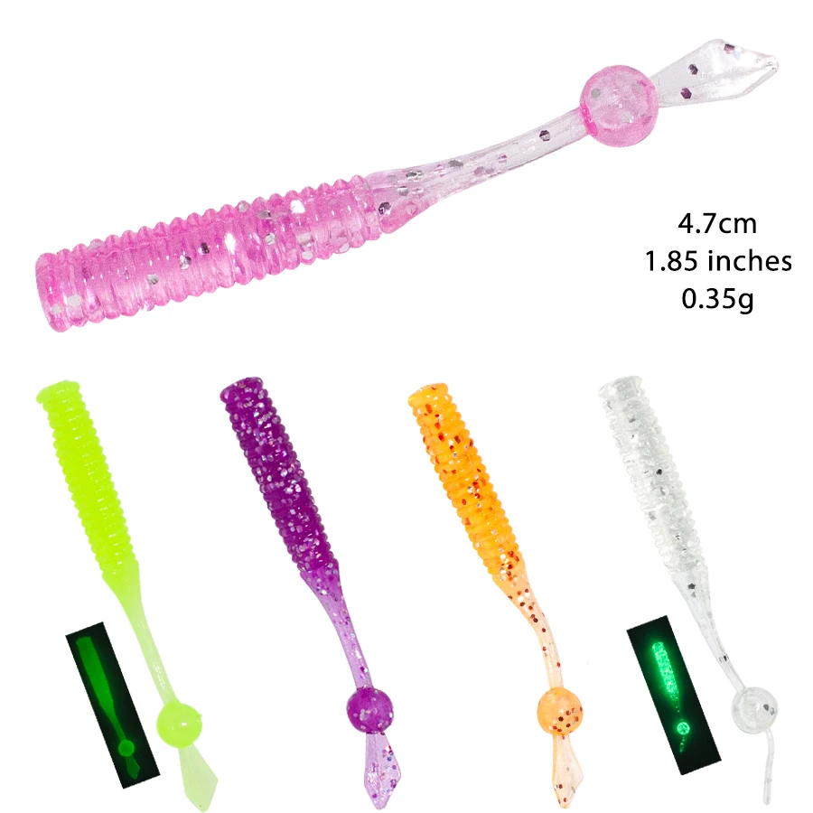 Ripple-Micro-Soft-Bait-4-7cm-0-35g-10pcs-Fish-Tail-Jig-Head-Texas-Rig ...