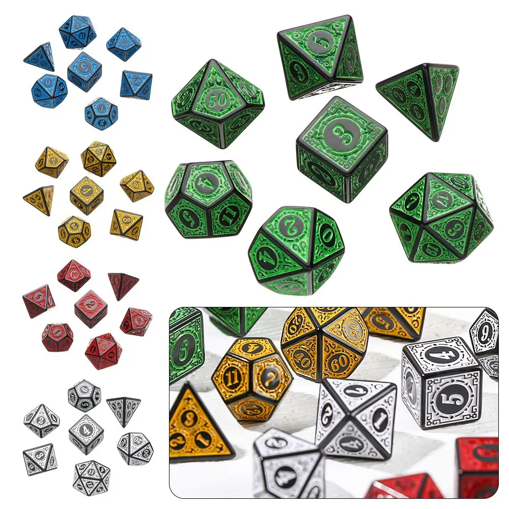 7-Die Multi-Sided Dice Set Game Dice For TRPG DND Polyhedral D4 D6 D8 ...