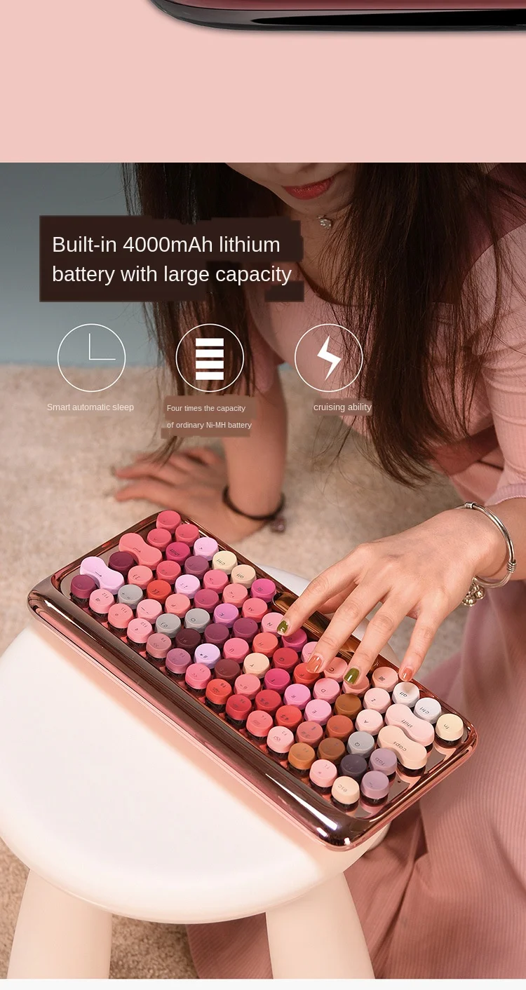Lofree แป้นพิมพ์กลแคนดี้ Lofei Blooming Rose Gold Mechanical Pinellia ...