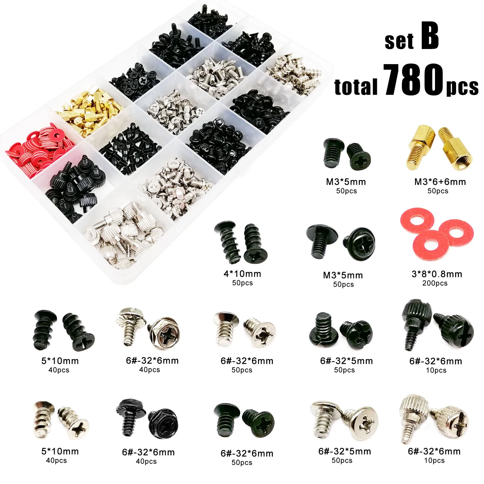 305/780pcs Computer PC Case Hard Disk Drive Fan Motherboard Power ...