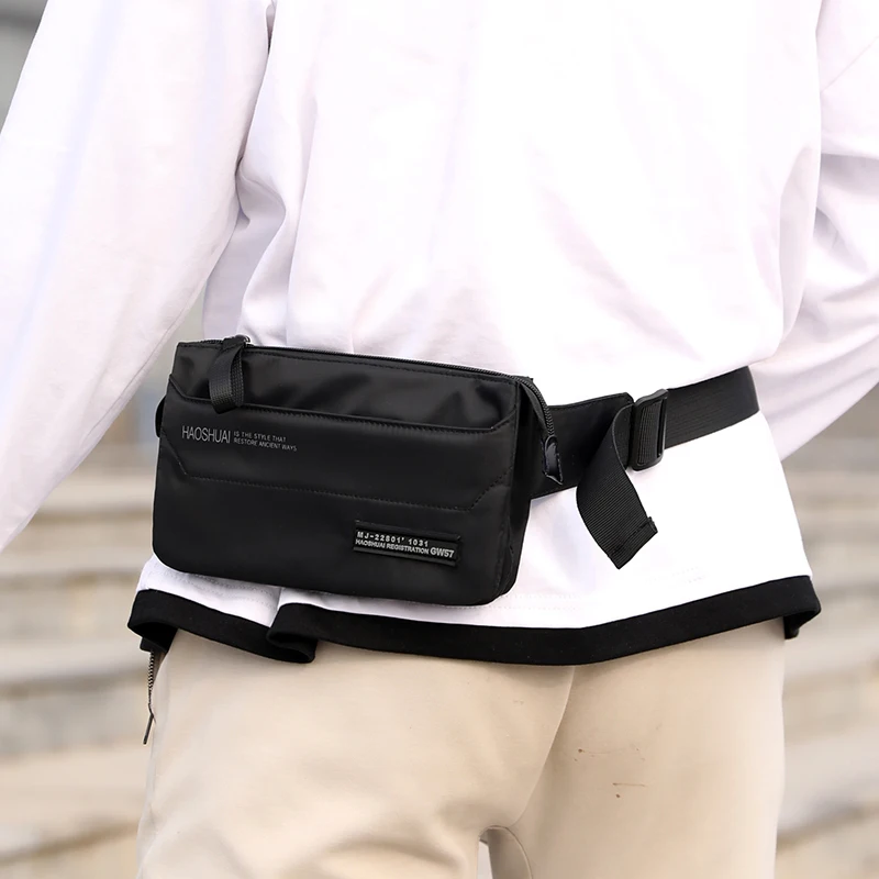 Pochete masculina de náilon, bolsa da moda para homens, simples ...