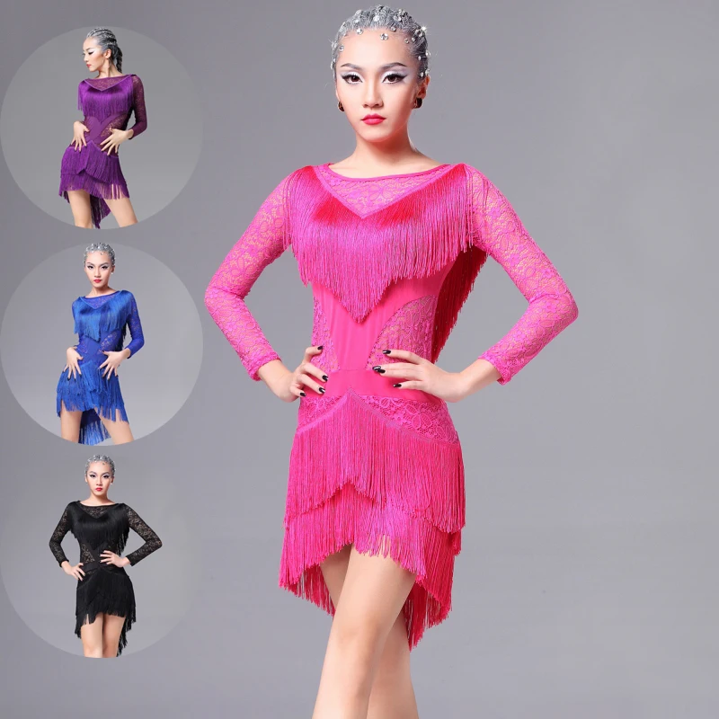 Traje de baile latino femenino Rumba ropa de práctica Latino vestidos ...