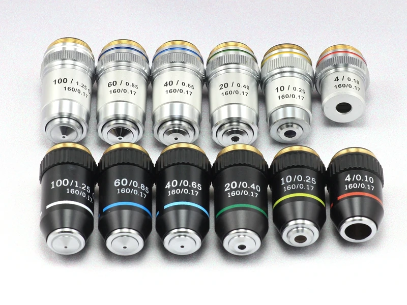 Lenses Objective Biological Microscope | 4x Microscope Objective Lens ...