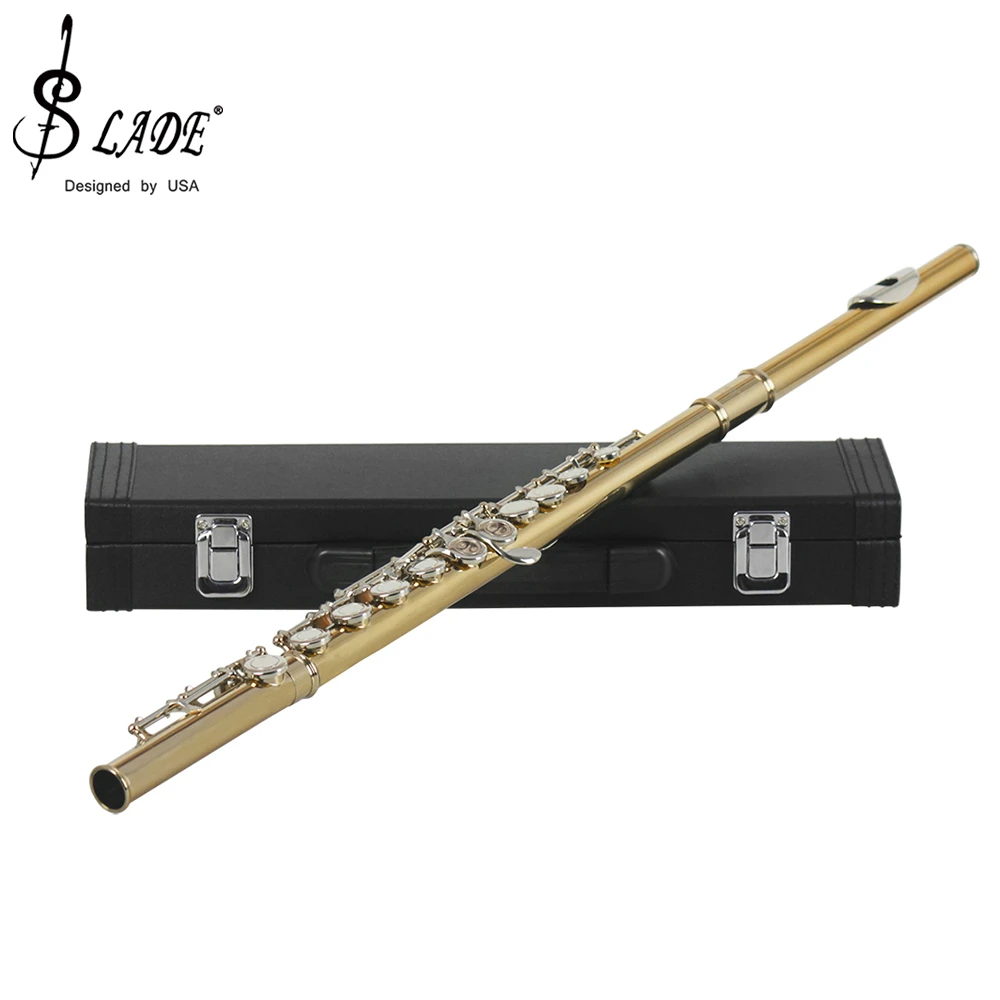 Slade Gold-plated Silver Keys 16 Holes Flute Woodwind Instrument Closed ...