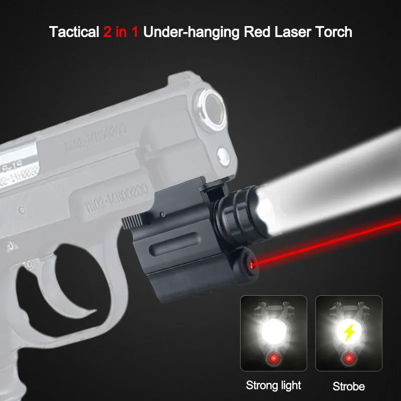 Red/Green Laser Beam Light Dot Scope Sight Flashlight For 20mm Gun Rail ...