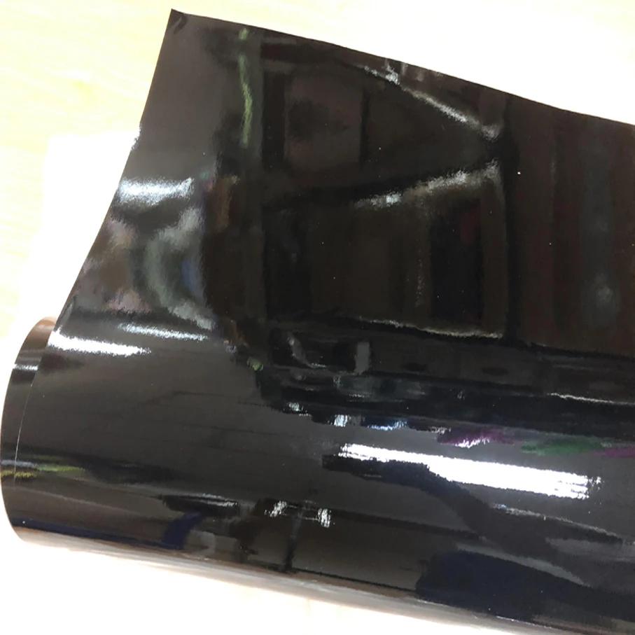 높은 광택 블랙 비닐 랩 필름 스티커 광택 블랙 셀프 접착 비닐 자동차 랩 콘솔 컴퓨터 노트북 커버 자동차 스타일링차량용
