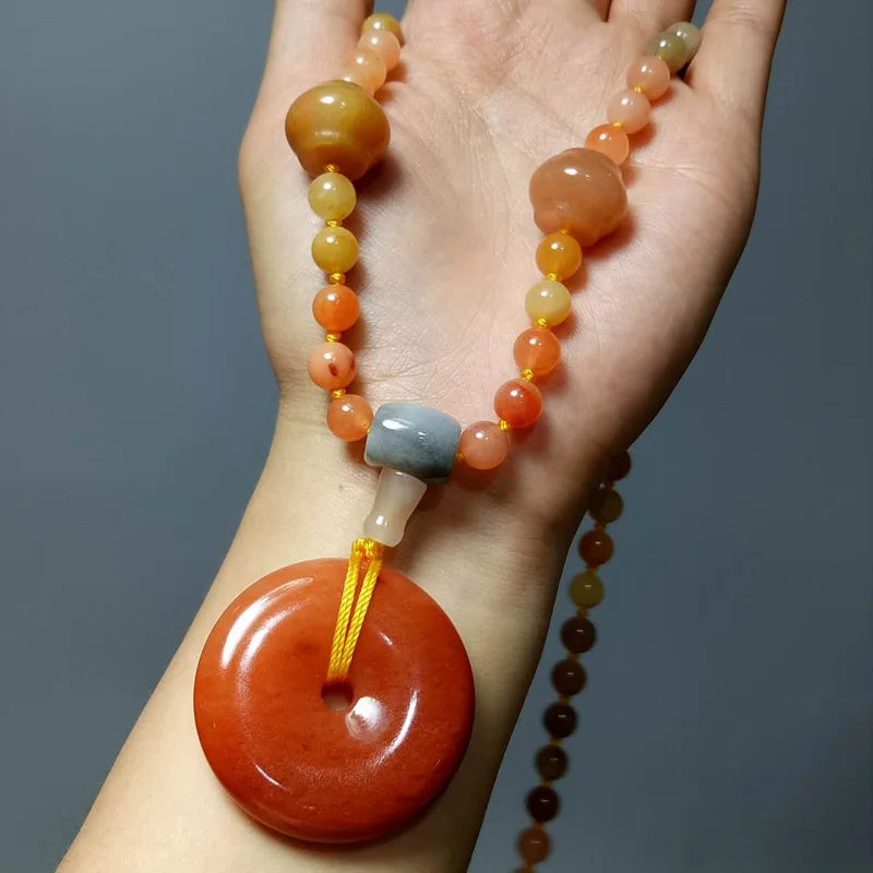 Collares con colgante de jade Natural tallado a mano, collares de jade ...