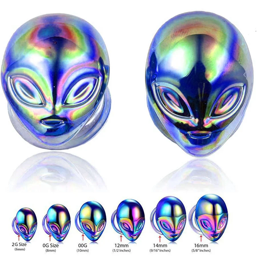 1Pair-Glass-Ear-Plugs-and-Tunnels-ET-Alien-Ear-Gauges-Double-Flared-Ear ...