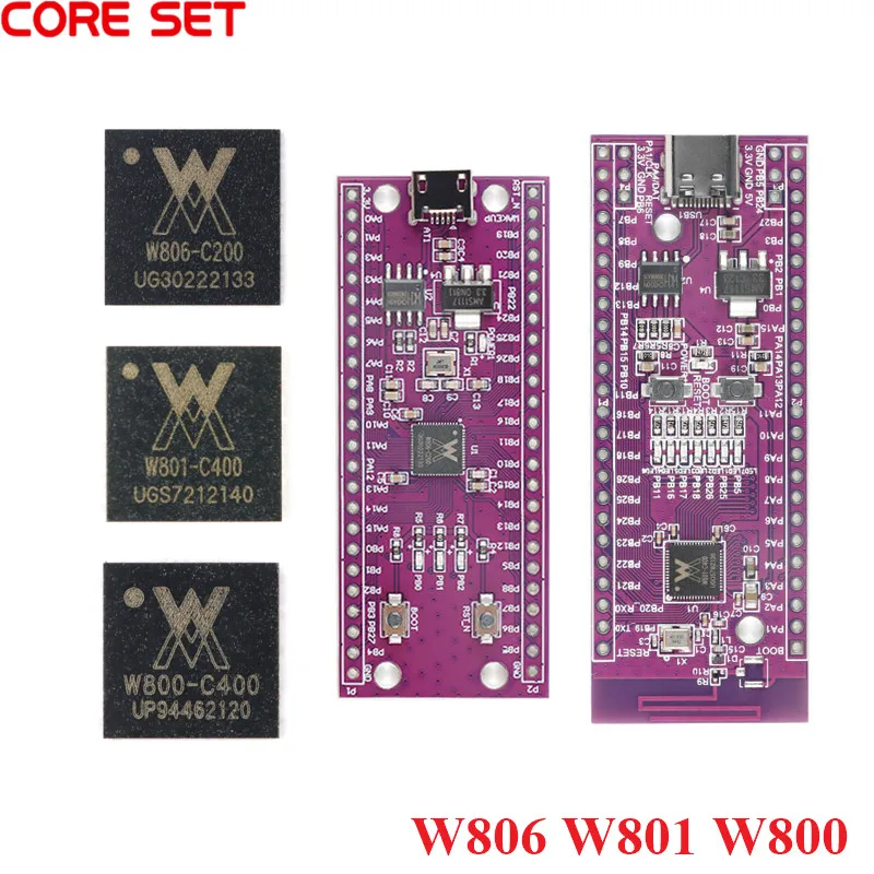 Puce W801 - Carte de développement, microcontrôleur 32 bits SOC IoT MCU W801 C400 W806 C200 W806 ...