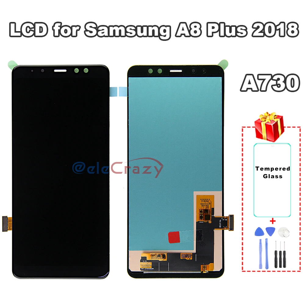 100% 삼성 갤럭시 A8 플러스 2018 LCD A730 A730F 디스플레이 터치 스크린 어셈블리 교체 AAA TFT 품질 ...
