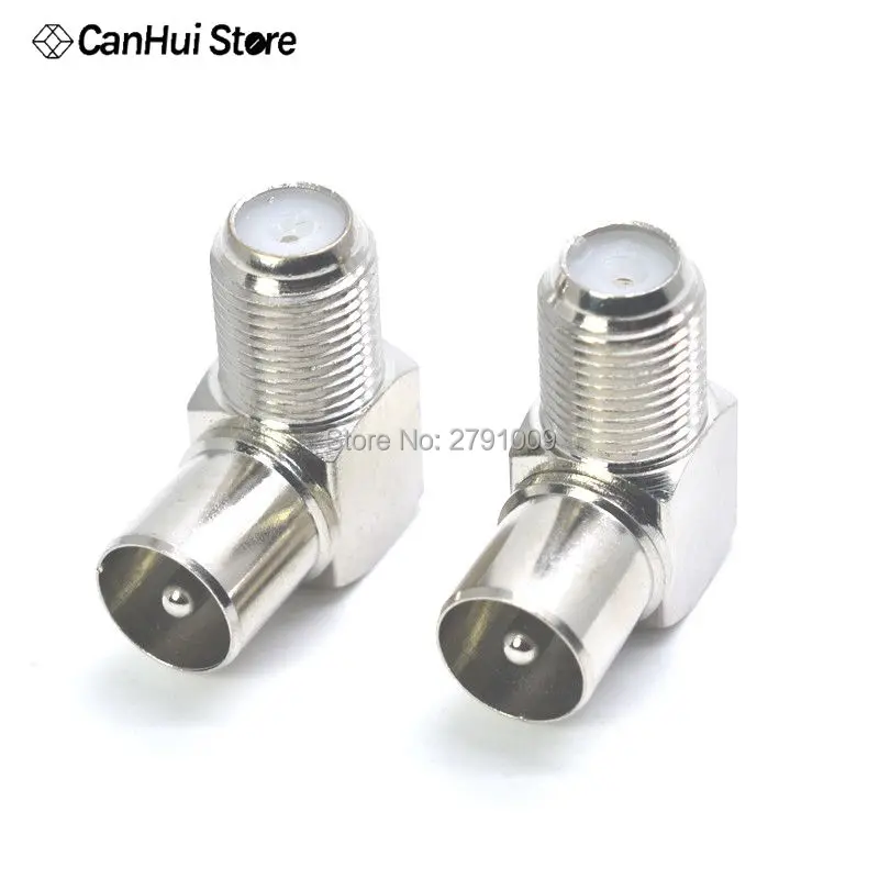 2pcs/set Aluminium Alloy Right Angle Tv Aerial Antenna Plug Connector ...