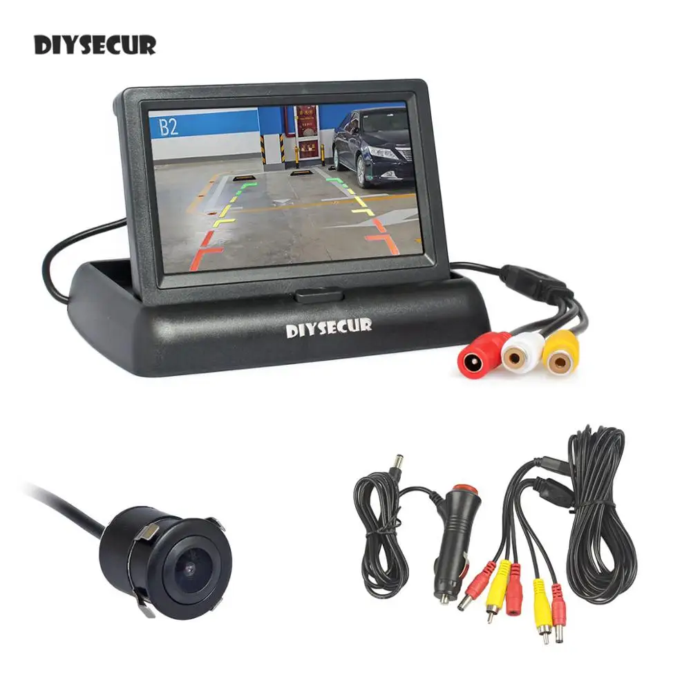 DIYSECUR 4.3inch Color TFT LCD Car Monitor with HD Rear View Reverse ...