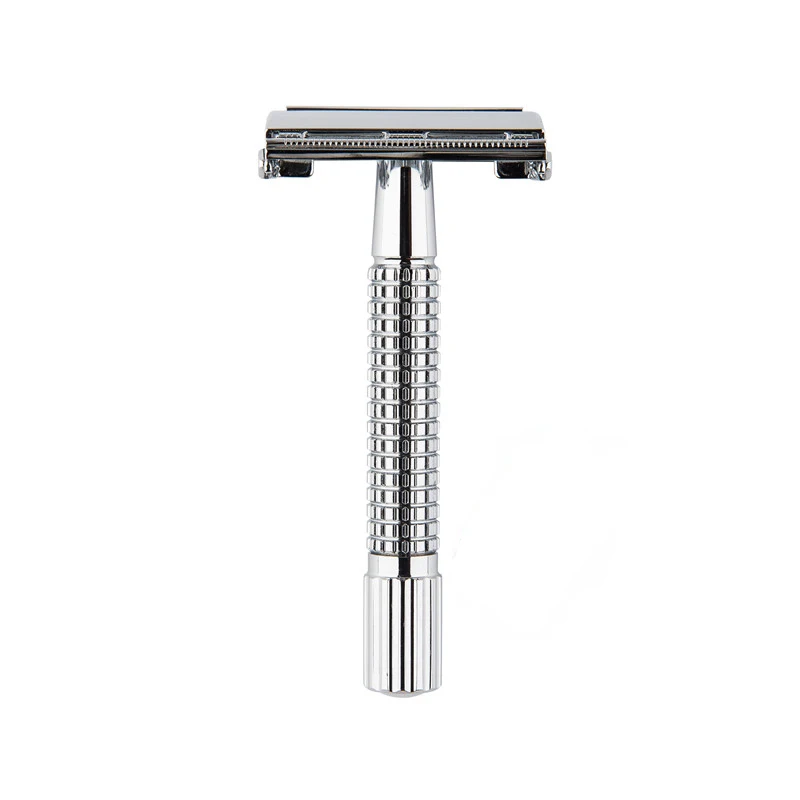 1 Razor 5 Blades Double Edge Razors Safety Razor Copper Chrome Classic ...