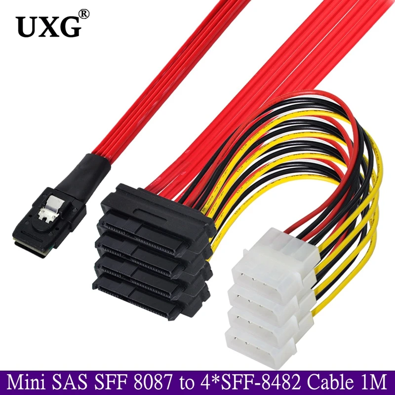 미니 SAS SFF 8087 SFF 8482 케이블 W/ SATA/Molex 전원, SFF 8087 호스트, 하드 디스크 타겟 ...