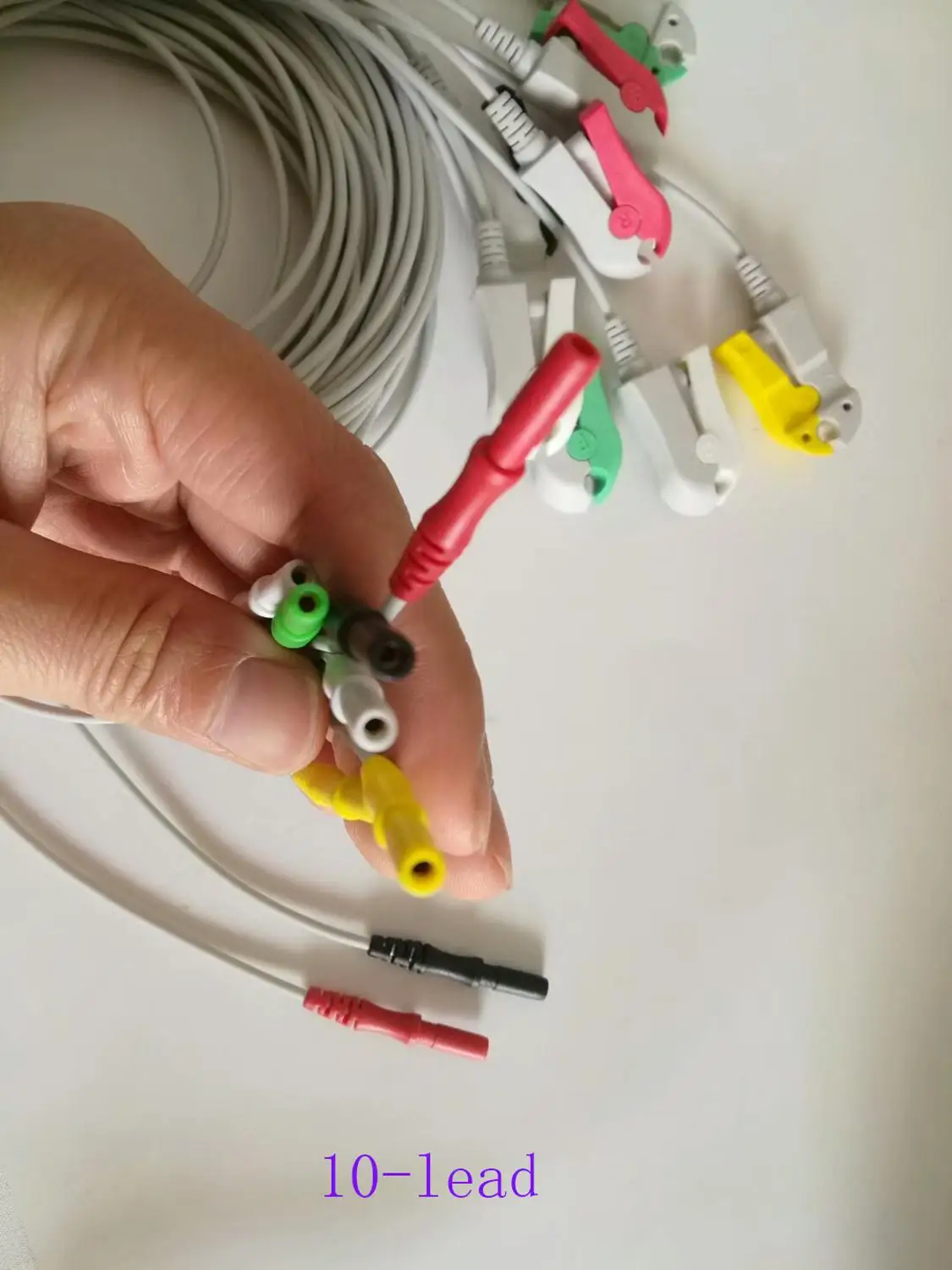 Din 1.5 style holter ecg cable 7-lead ecg Holter leadwires Din holter ...