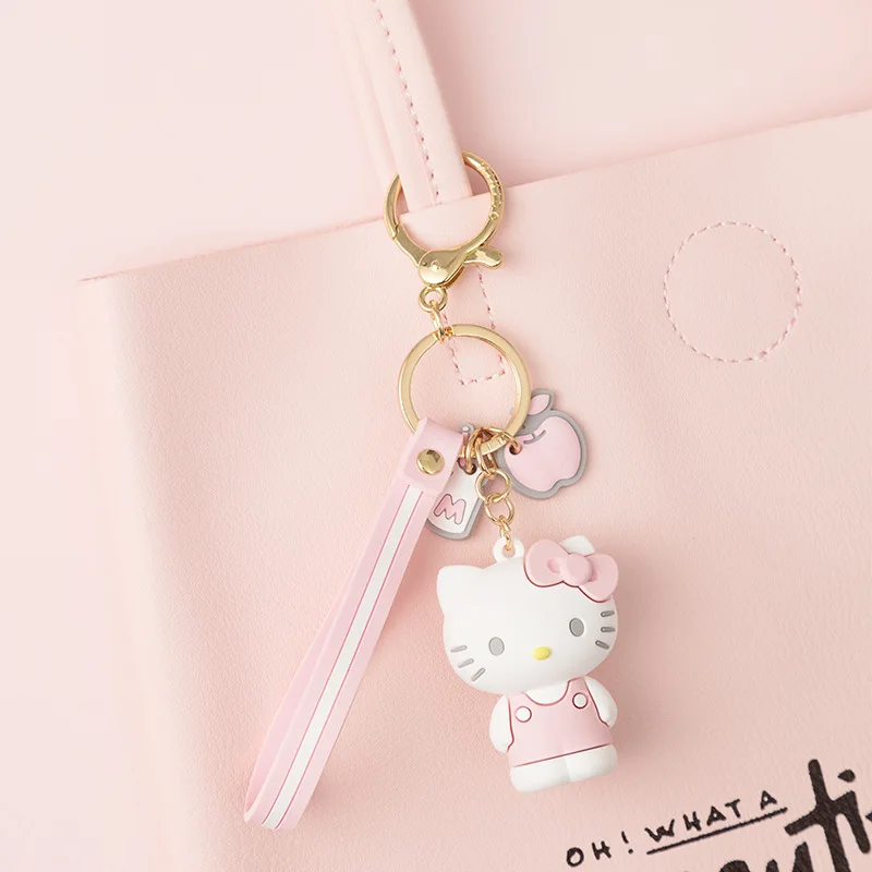 Epoxy Cartoon Hello Kitty Stainless Steel Doll Keychain - KawaiiMerch.com