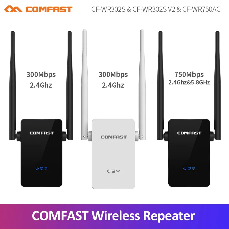 Comfast 300 750 Mbps Wireless WiFi Repeater Signal Amplifier 2*5dbi ...
