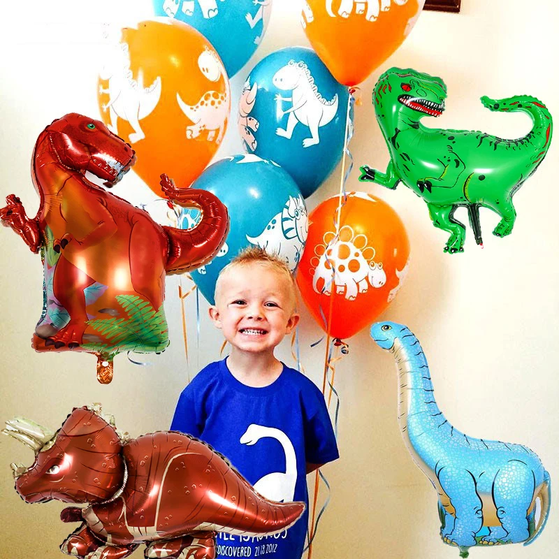 Tiranosaurio Raptor Triceratops, globo de gran tamaño, decoración para fiesta de cumpleaños de ...