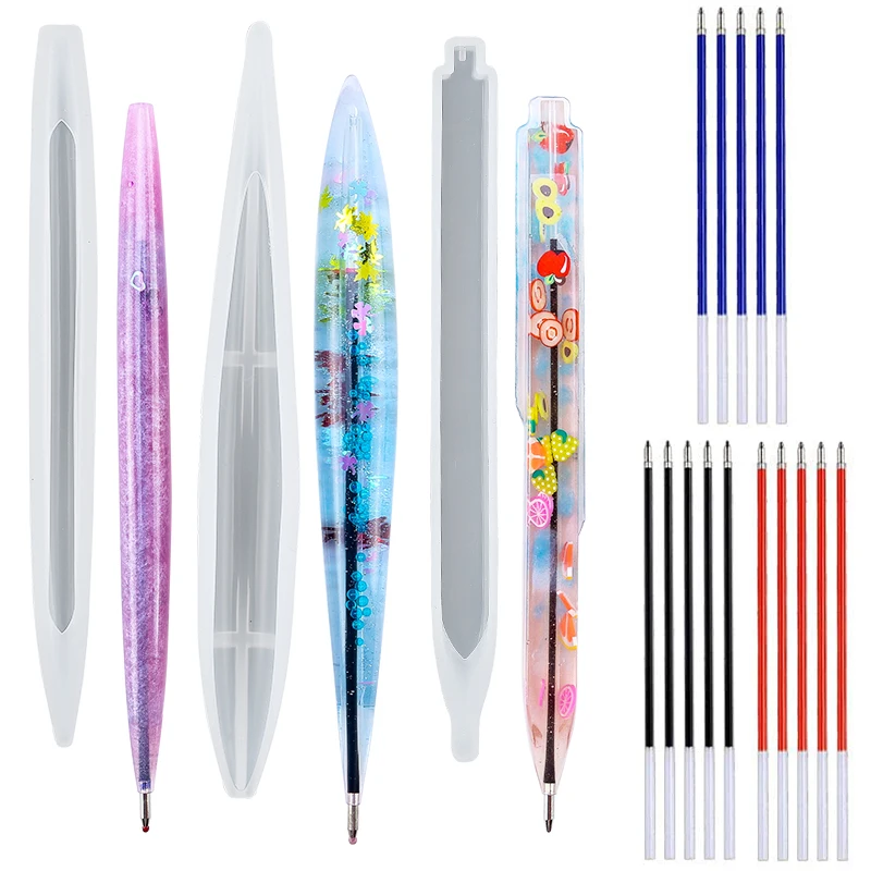 Pen Resin Mold Silicone Casting Mold Pen Shape Mold with 5 Pieces ...