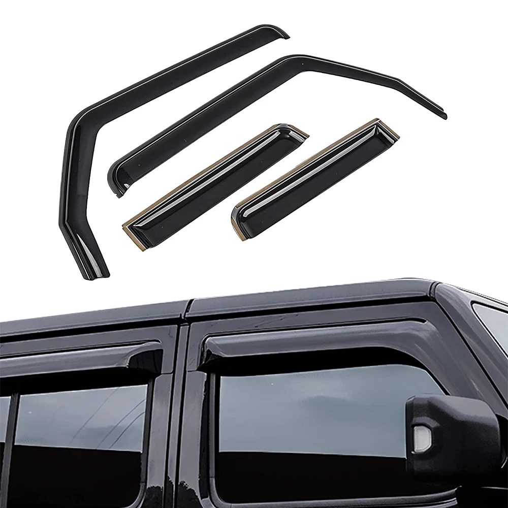 ASet Window Vent Visor Deflectors Rain Guards For Jeep Wrangler JK JL ...