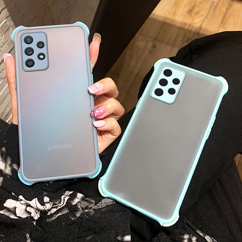 Capa de celular à prova de choque, clara e fosca, para samsung galaxy a72, a52, a42, a32, a12 ...