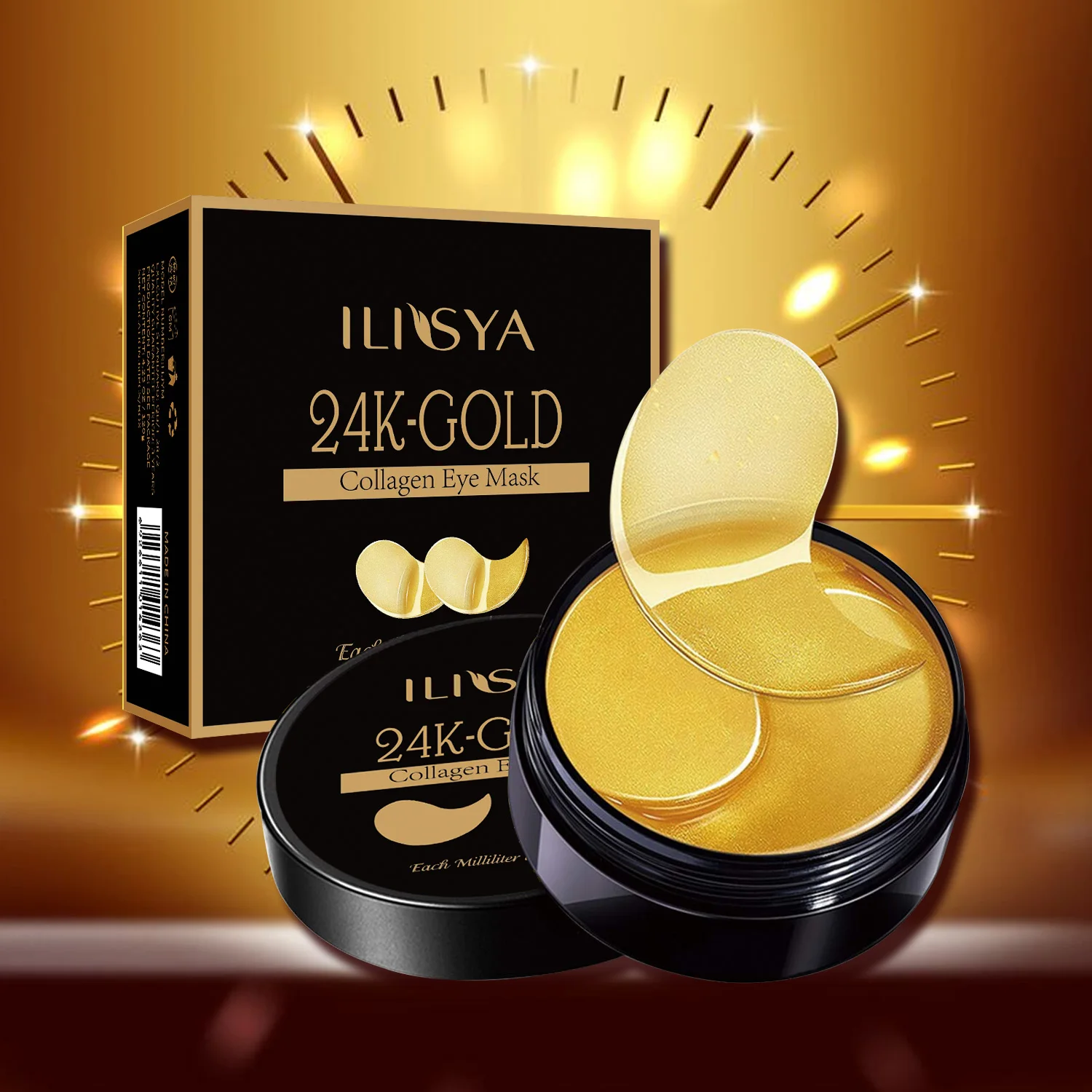 Collagen Eye Mask 24K Gold Eye Patch Seaweed Eye Gel Remove Dark ...