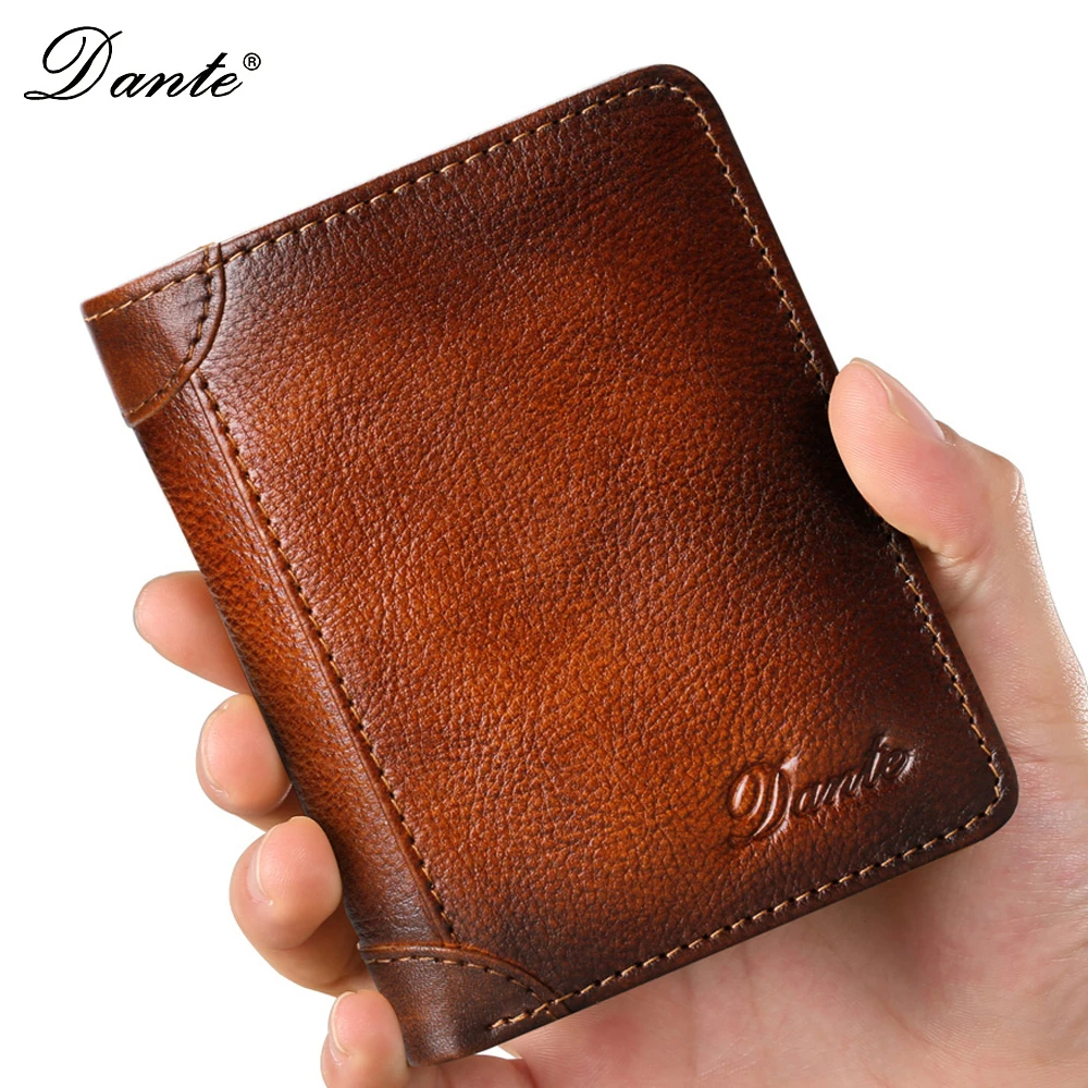 Dante Men's Leather Wallet Rfid Anti-theft Brush Head Layer Cowhide ...