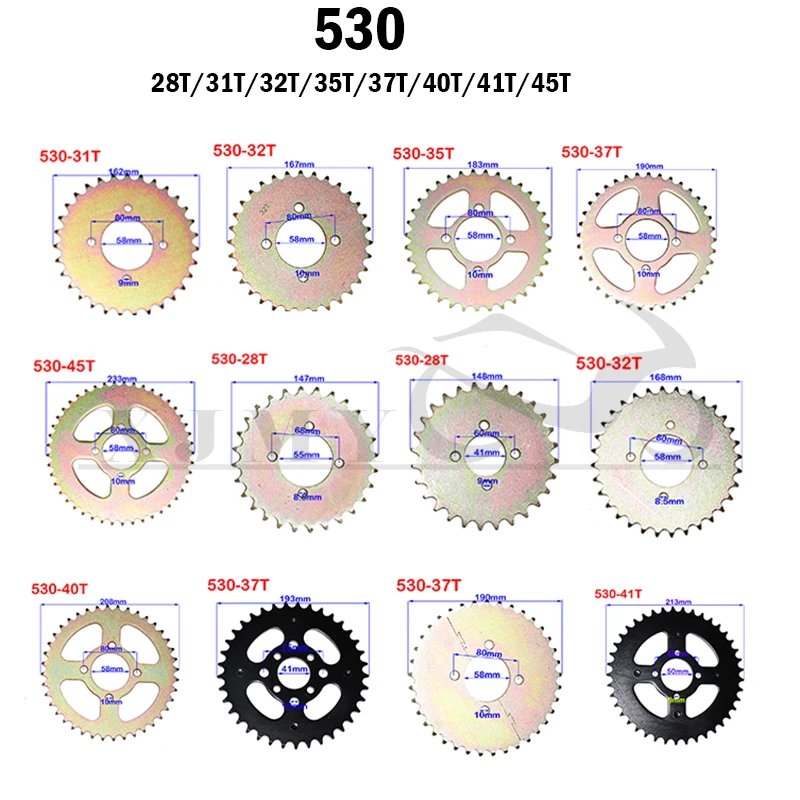 1 PCS 530 Chains 28T/31T/32T/35T/37T/40T/41T/45T Rear Sprocket for ATV Quad Pit Dirt Bike Buggy ...
