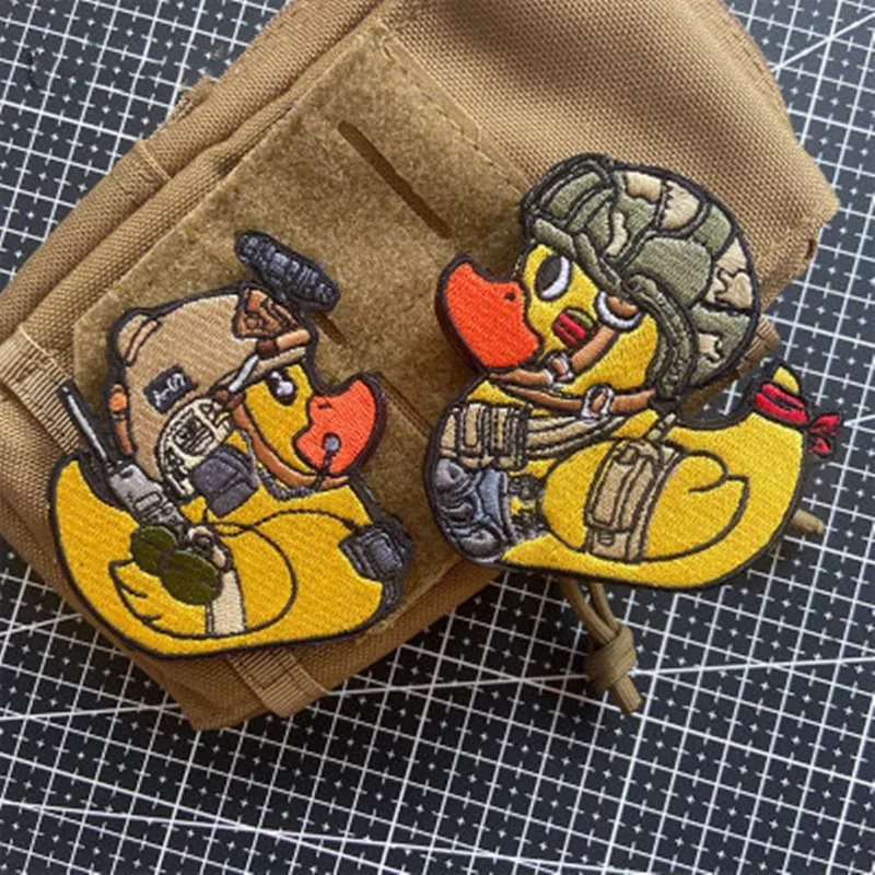 Tactical Helmet Yellow Duck Embroidery Patches 3D PVC Cute Animal ...